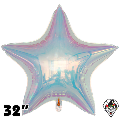 32 Inch Star Iridescent Foil Balloon 1ct