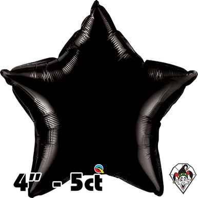 04 Inch Star Onyx Black Foil Balloon Qualatex 5ct