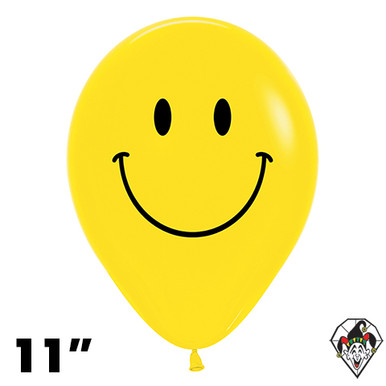 11 Inch Round Smiley Yellow Sempertex 50ct