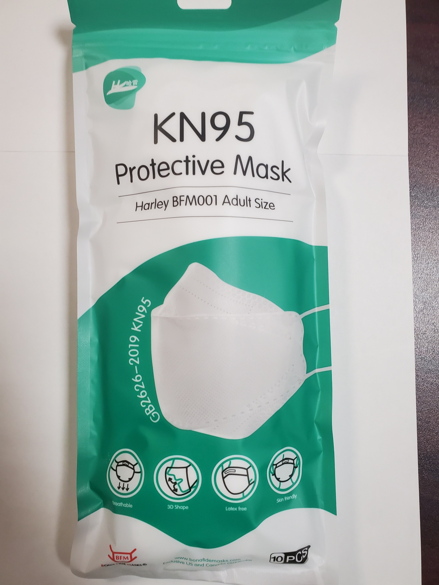 White Harley ® KN95 Respirator Face Mask