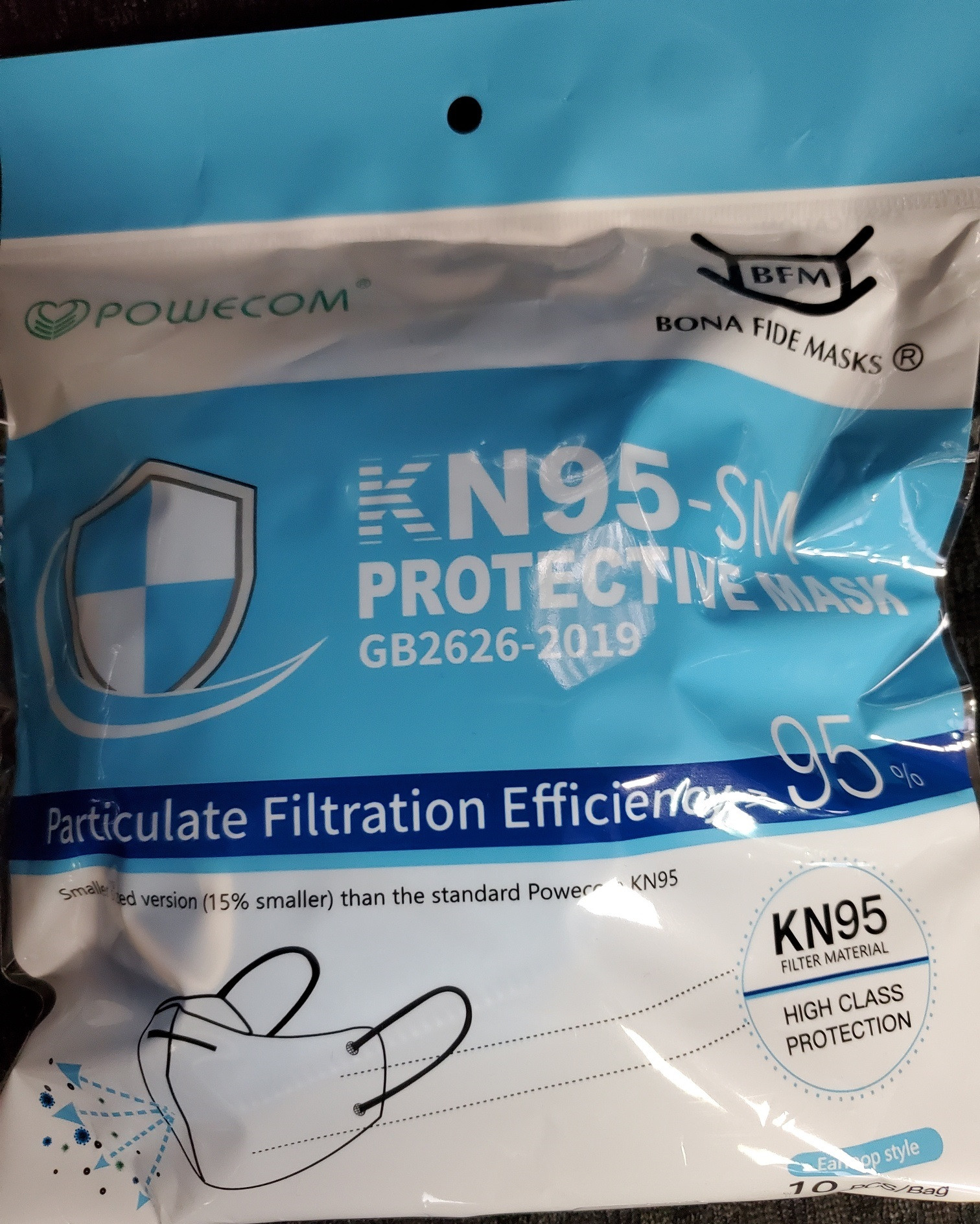 Powecom KN95 Face Mask | 10 per pack | Buy Online