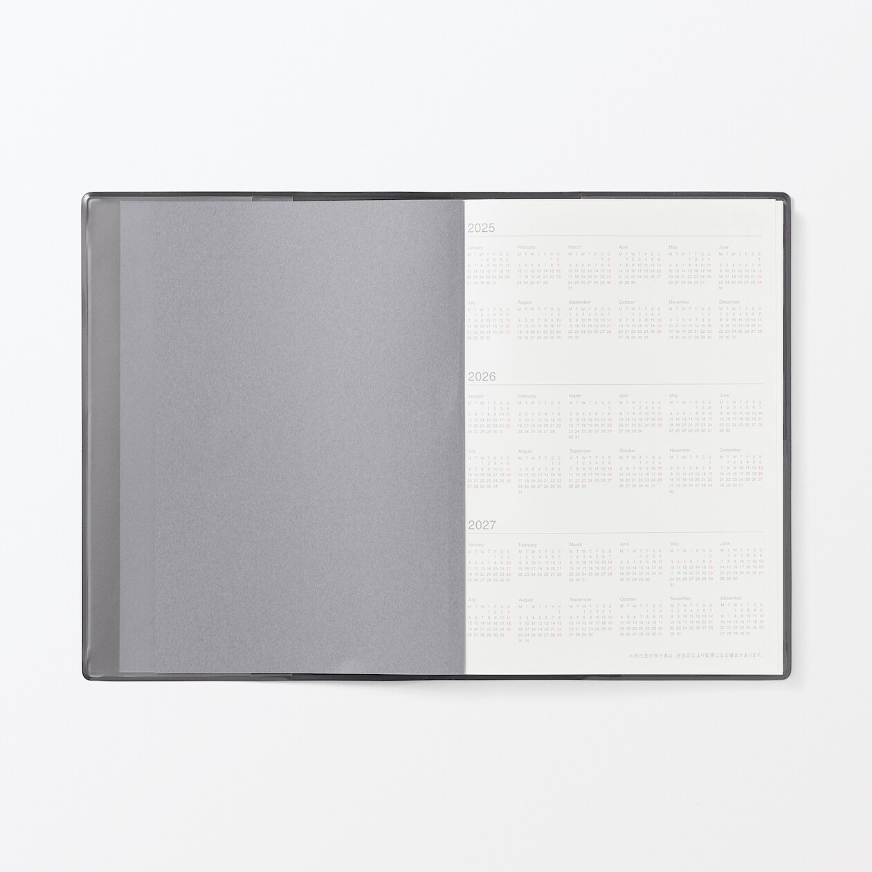 2026 Monthly and Weekly Diary - B6, Black | MUJI