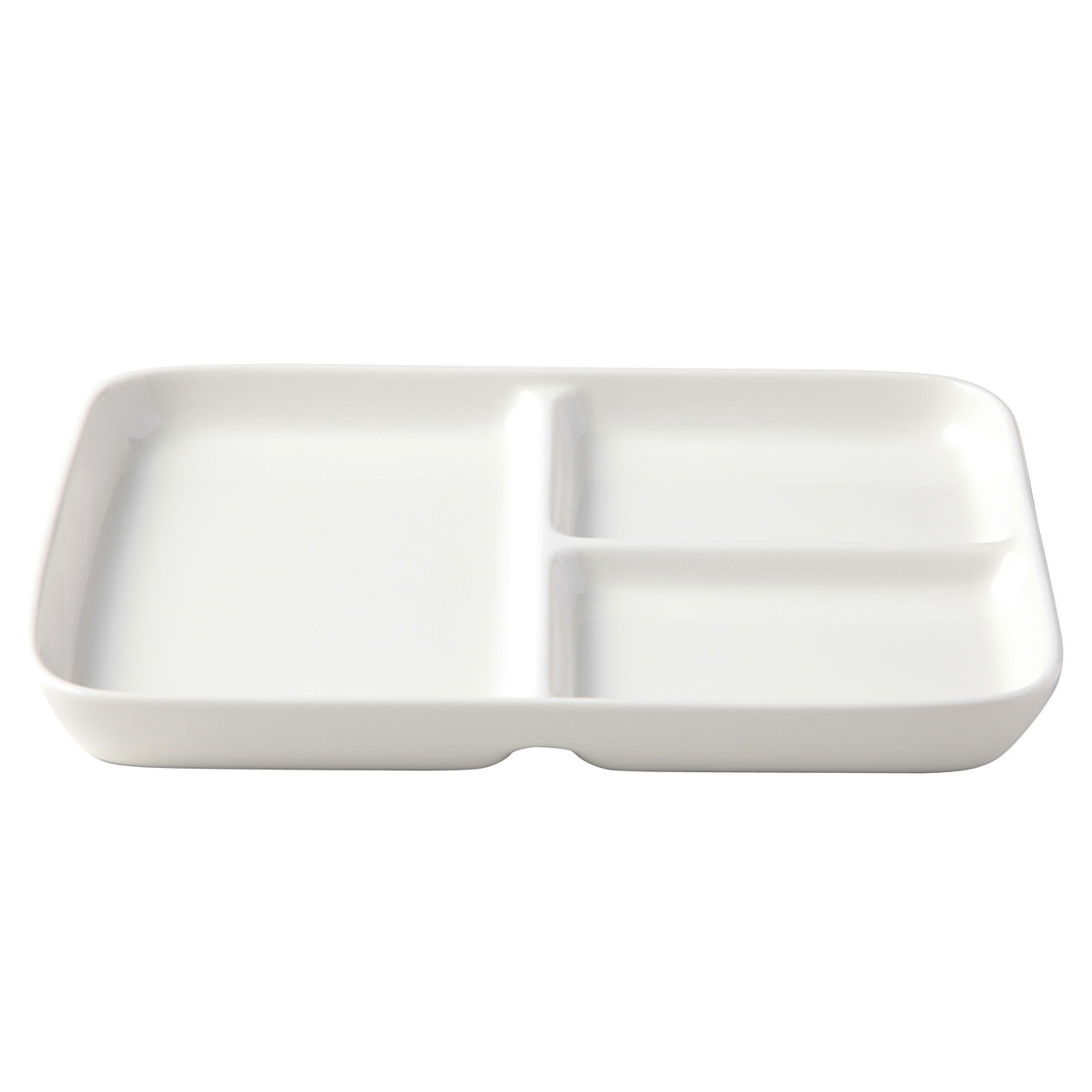 Porcelain Beige Square Plate W/Partition S | MUJI