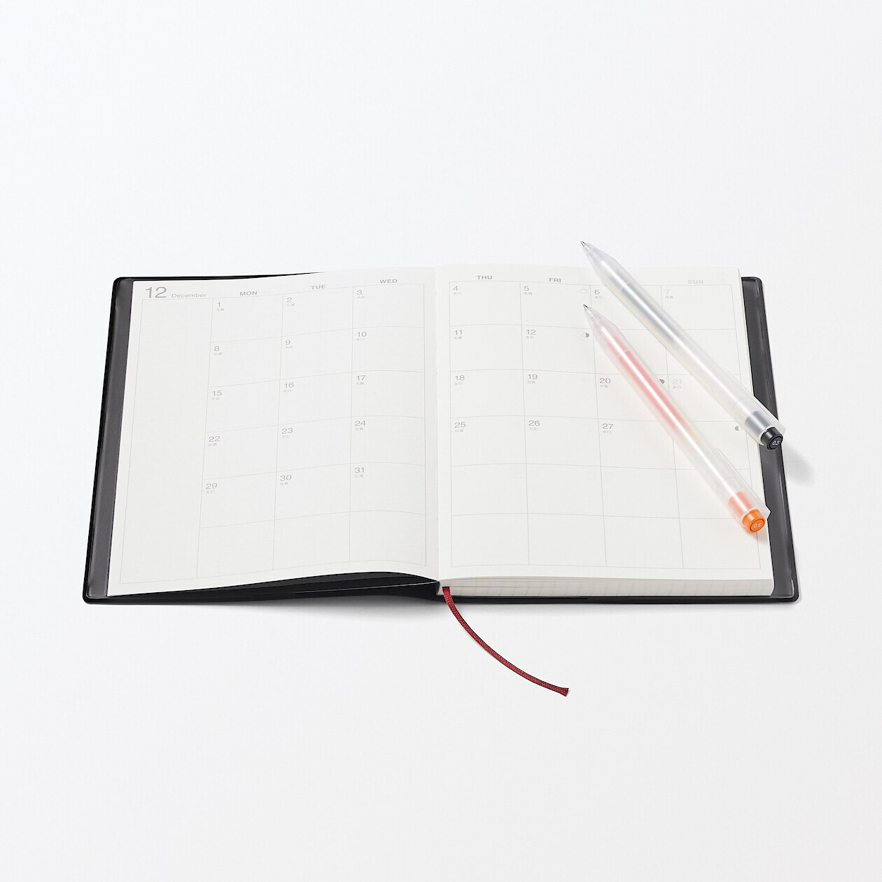2026 Monthly and Weekly Diary - B6, Black | MUJI