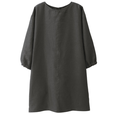 Linen Plain Weave Overall Apron Black | MUJI