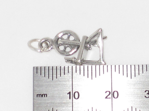 Spinning wheel sterling silver charm .925 x 1 Spinners wheel charms ...