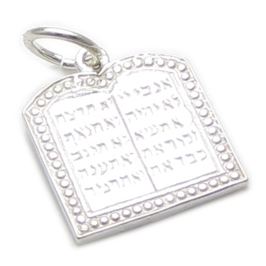 Ten Commandments sterling silver charm .925 x 1 Holy Comandments charms ...