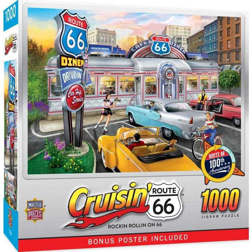 Cruisin Route 66 - On The Road Again 1000 Piece Puzzle The Nut House