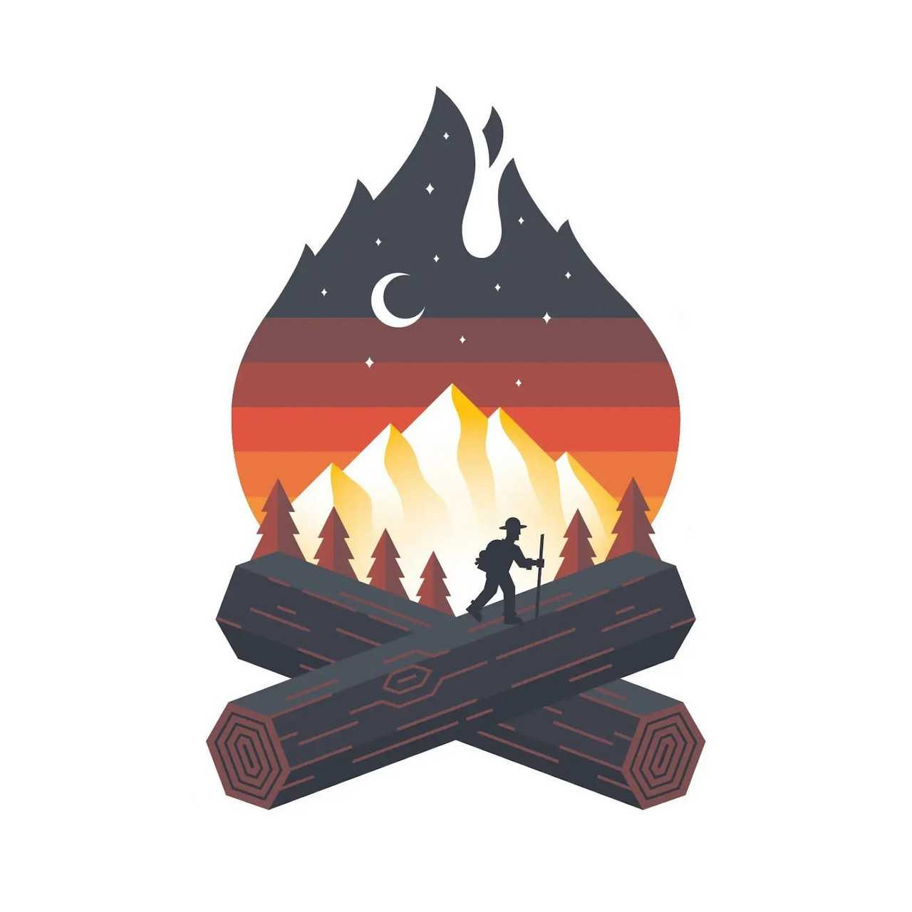 Campfire Camping Sticker Exclusive At The Nut House
