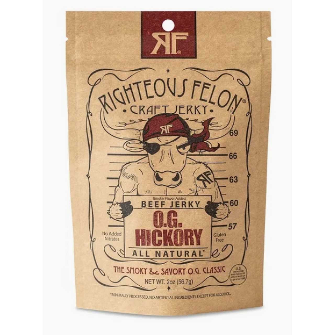 Righteous Felon Bourbon Franklin Beef Jerky 2 oz