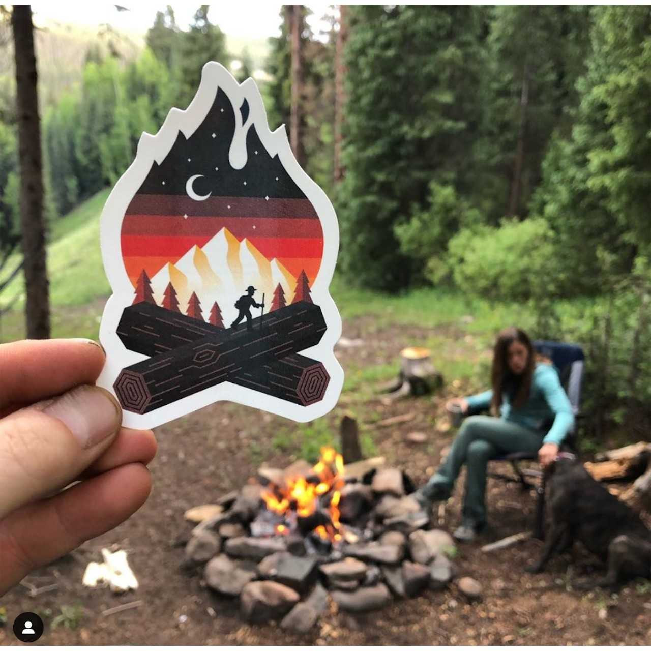 Campfire Camping Sticker Exclusive at the Nut House