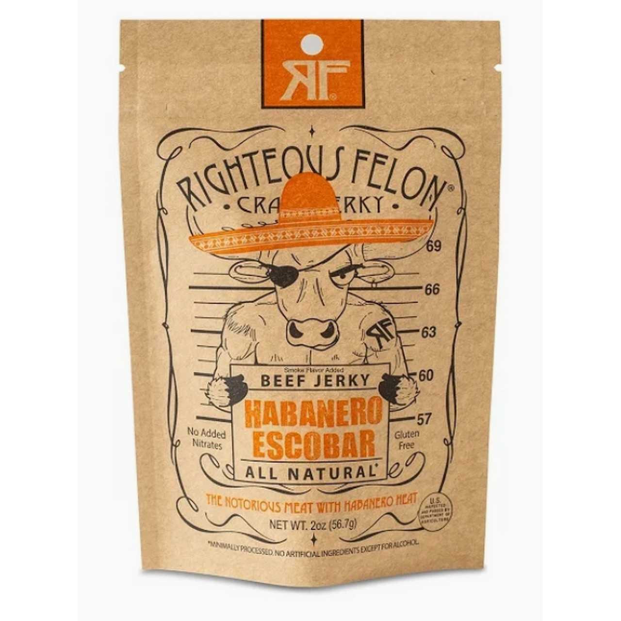 Righteous Felon Bourbon Franklin Beef Jerky 2 oz