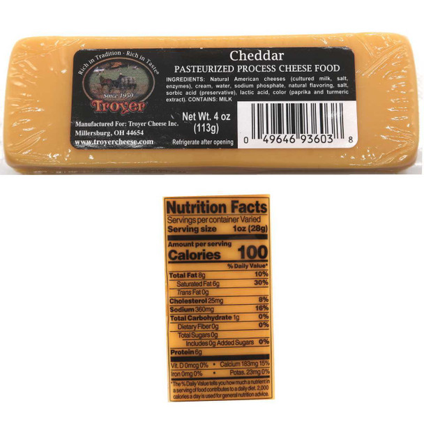 Shelf Stable Cheddar Cheese 4 oz - The Nut House