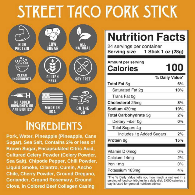 Righteous Felon Righteous Felon Street Taco Pork Stick