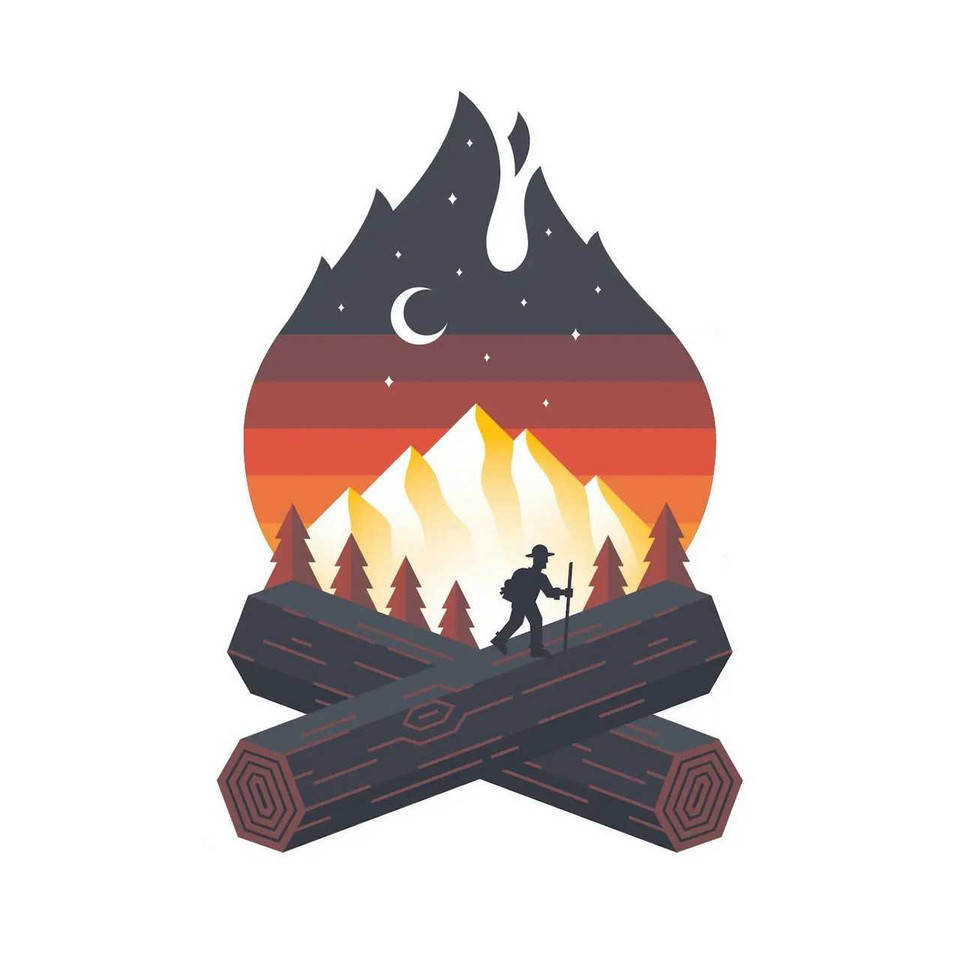 Campfire Camping Sticker Exclusive at the Nut House