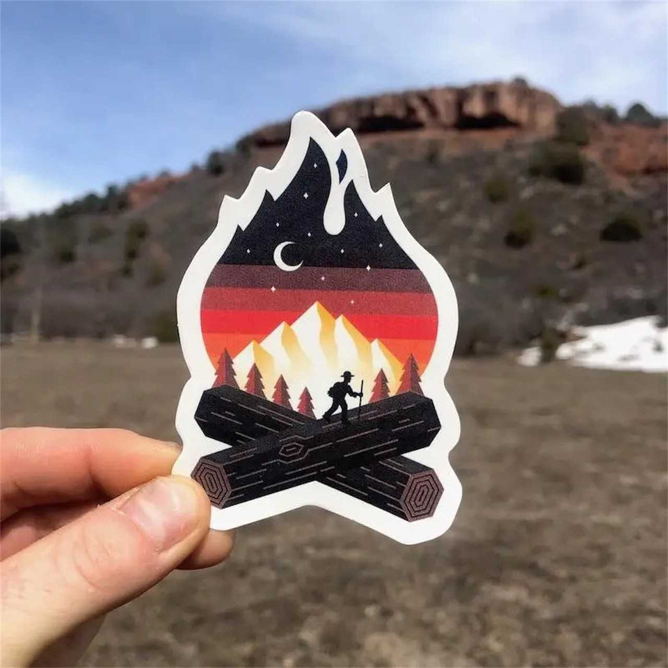 Campfire Camping Sticker Exclusive at the Nut House