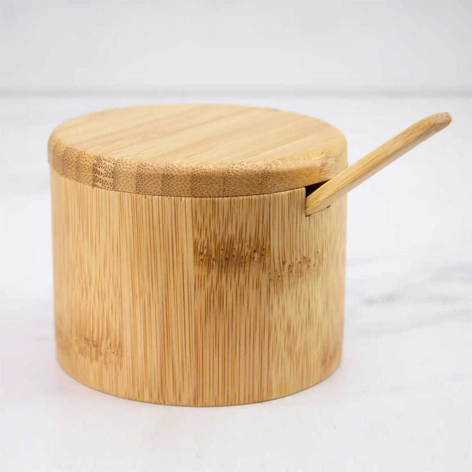 Little Dipper Bamboo Salt Box with Spoon at the Nut House