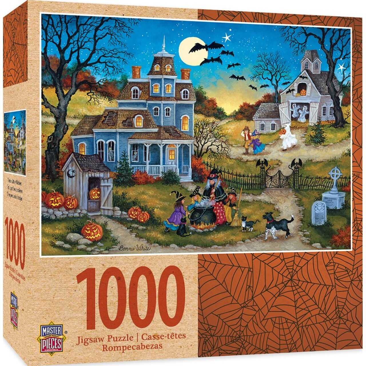 Three Little Witches 1000 Piece Halloween Jigsaw Puzzle