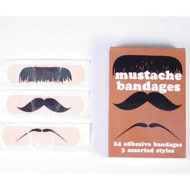 Mustache Bandaids exclusively at The Nut House