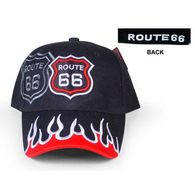 Route 66 Black Flaming Cap Exclusive At The Nut House