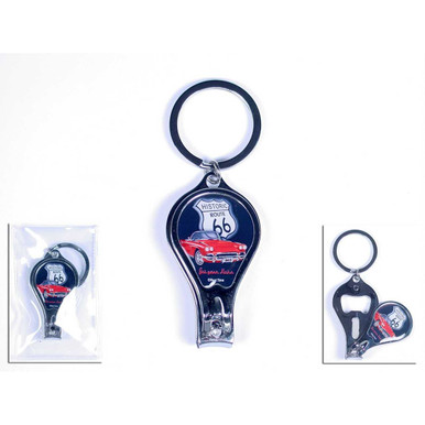 Route 66 Platinum 5 Function Nail Clipper Key Ring