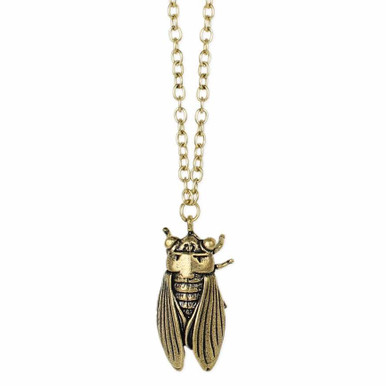 Gold Cicada Insect Necklace The Nut House