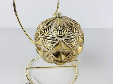 Gold Embossed Ball Ornament Exclusive at The Nut House