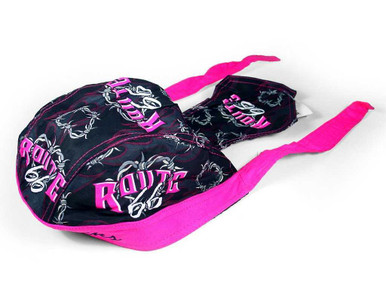 Route 66 Pink Deluxe Do Rag With Sweatband at the Nut House