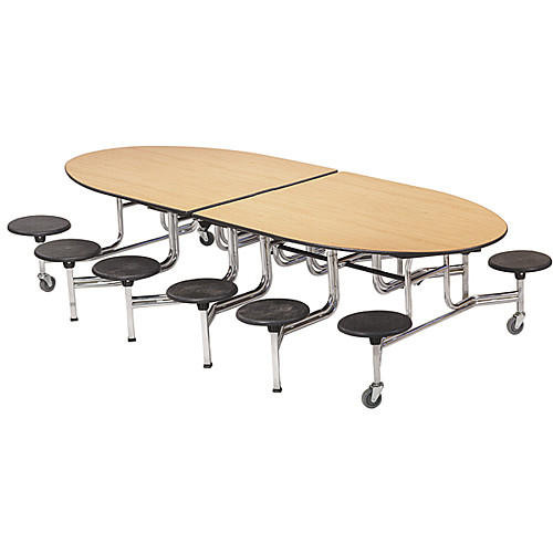 Amtab Mobile Stool Empire Cafeteria Table, 10', table 29 in. high, 12 ...