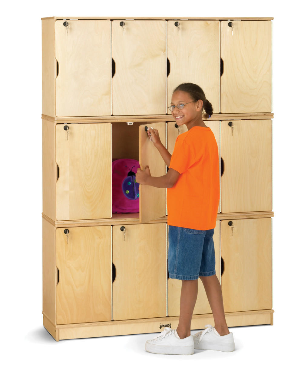 Jonti-Craft Stacking Lockable Lockers - Triple Stack - Shiffler ...