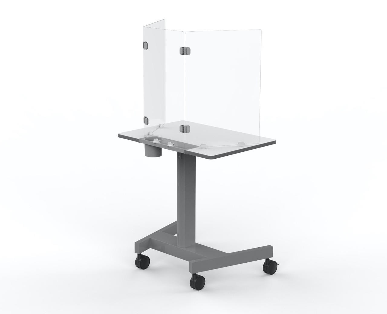 RECLAIM Trifold Acrylic Desk Shield, 12" x 24" Freestanding Clear ...