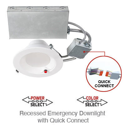 Recessed Downlight 6" Circular Integrated Driver with Emergency Backup ...