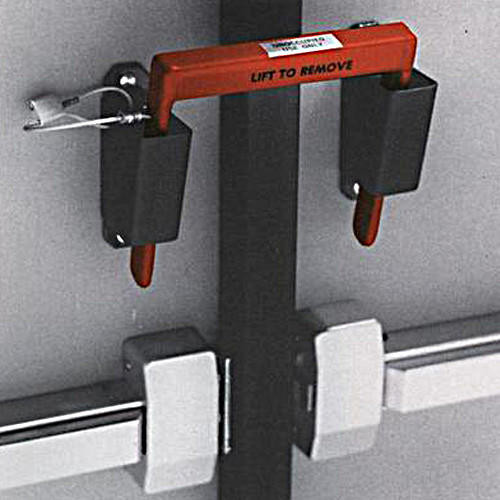 Door Security Latch, Includes Holster - fits Double Door with Mullion ...