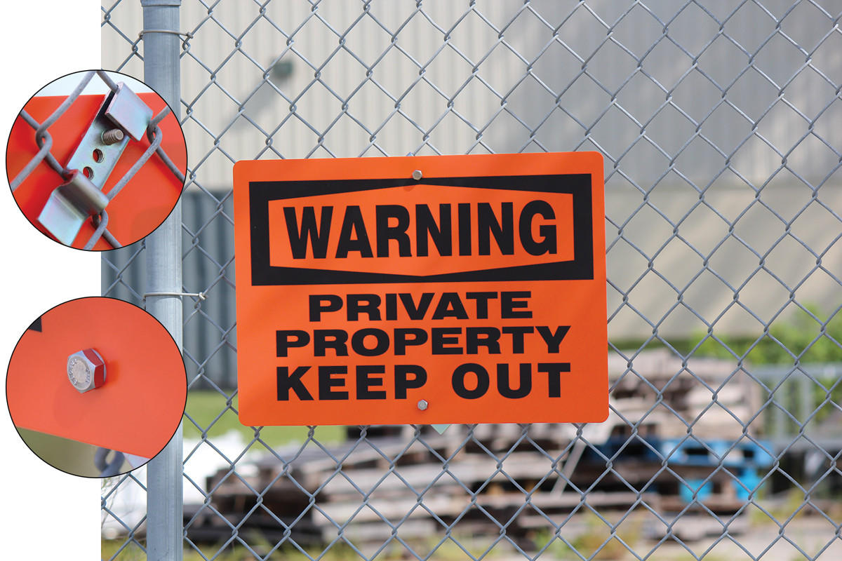 Buy Fence Sign Holder Bracket, includes 4/16"-18 thread, 3/4" long SS ...