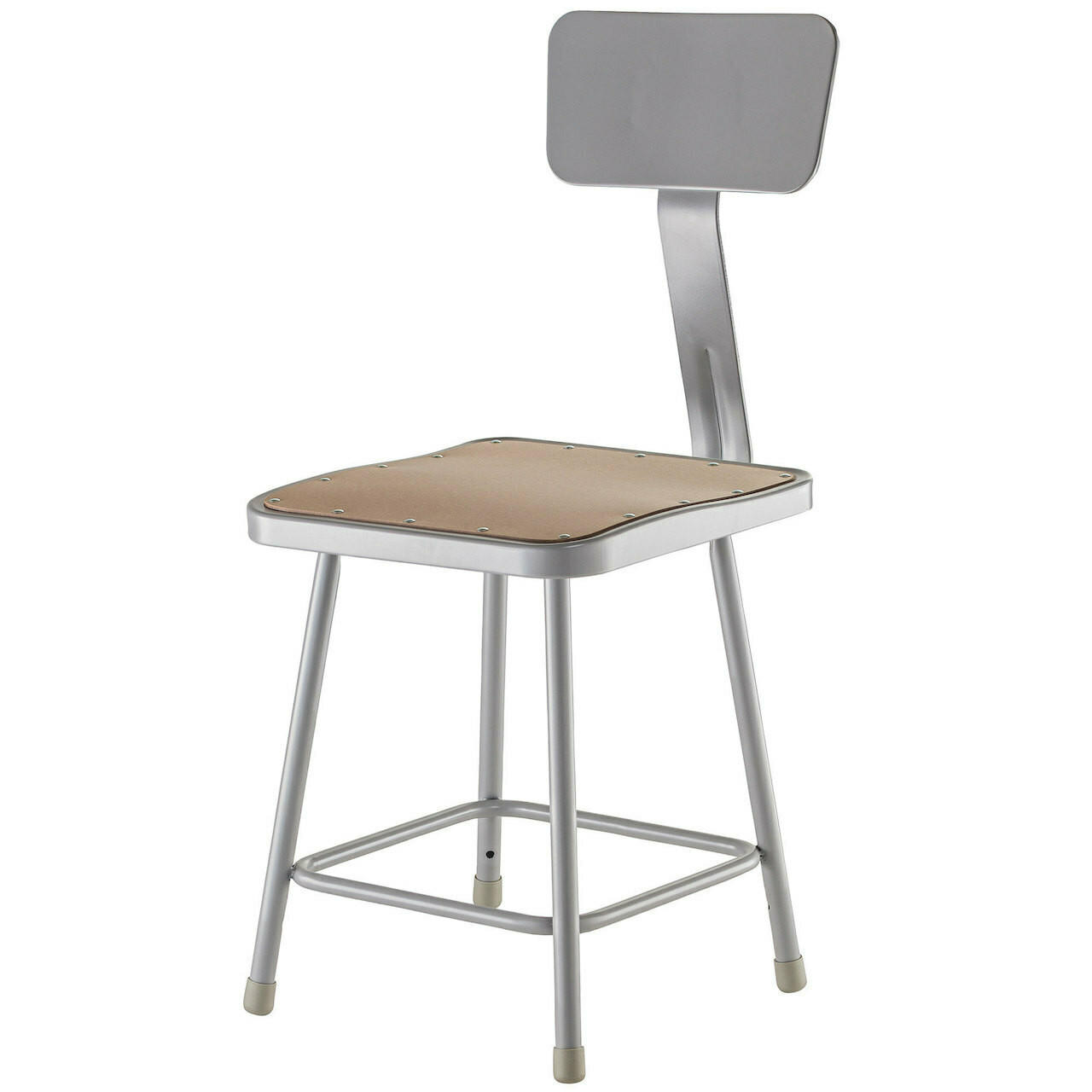Buy National Public Seating Heavy Duty Square Metal Stool, Grey with ...