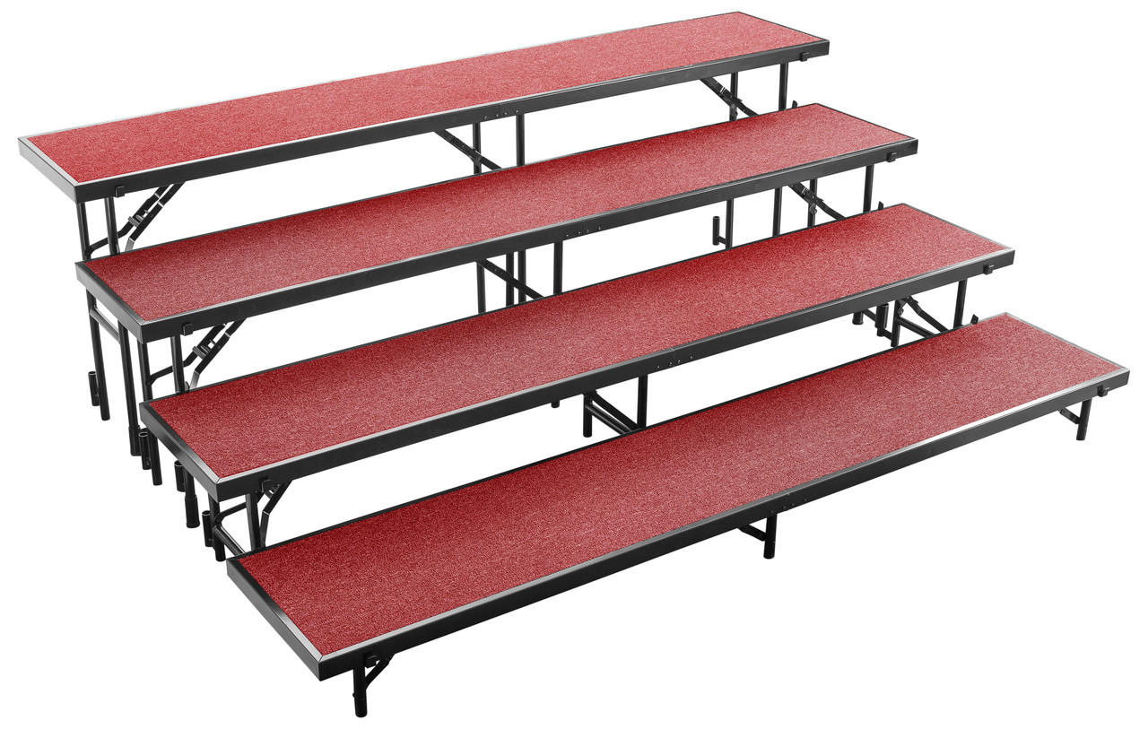 Buy NPS 4 Level Straight Standing Choral Riser, Red Carpet (18"x96 ...