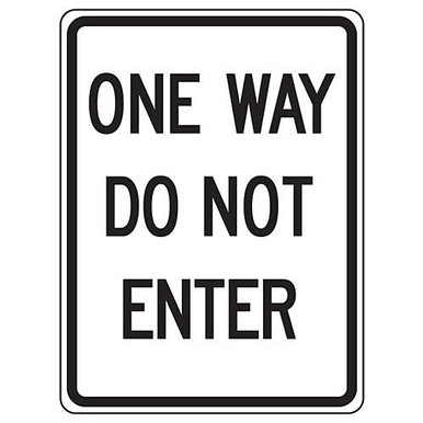 Buy 24"H x 18"W One Way Do Not Enter sign | Shiffler - Furniture ...