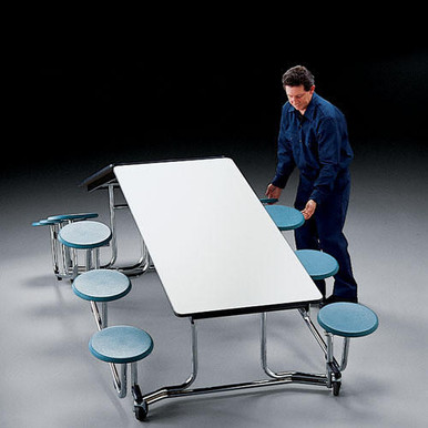 Buy KI Uniframe Rectangular Cafeteria Table 12 Stool Seats - 139-1/2"L ...