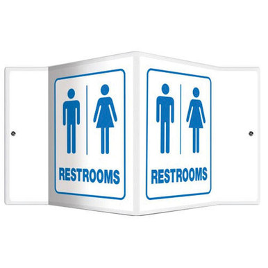 Buy 6" x 5" Projection 3D RESTROOM Sign | Shiffler - Furniture ...