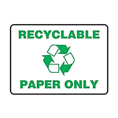 Buy 10"H x 14"W Recyclable Paper Only sign | Shiffler - Furniture ...