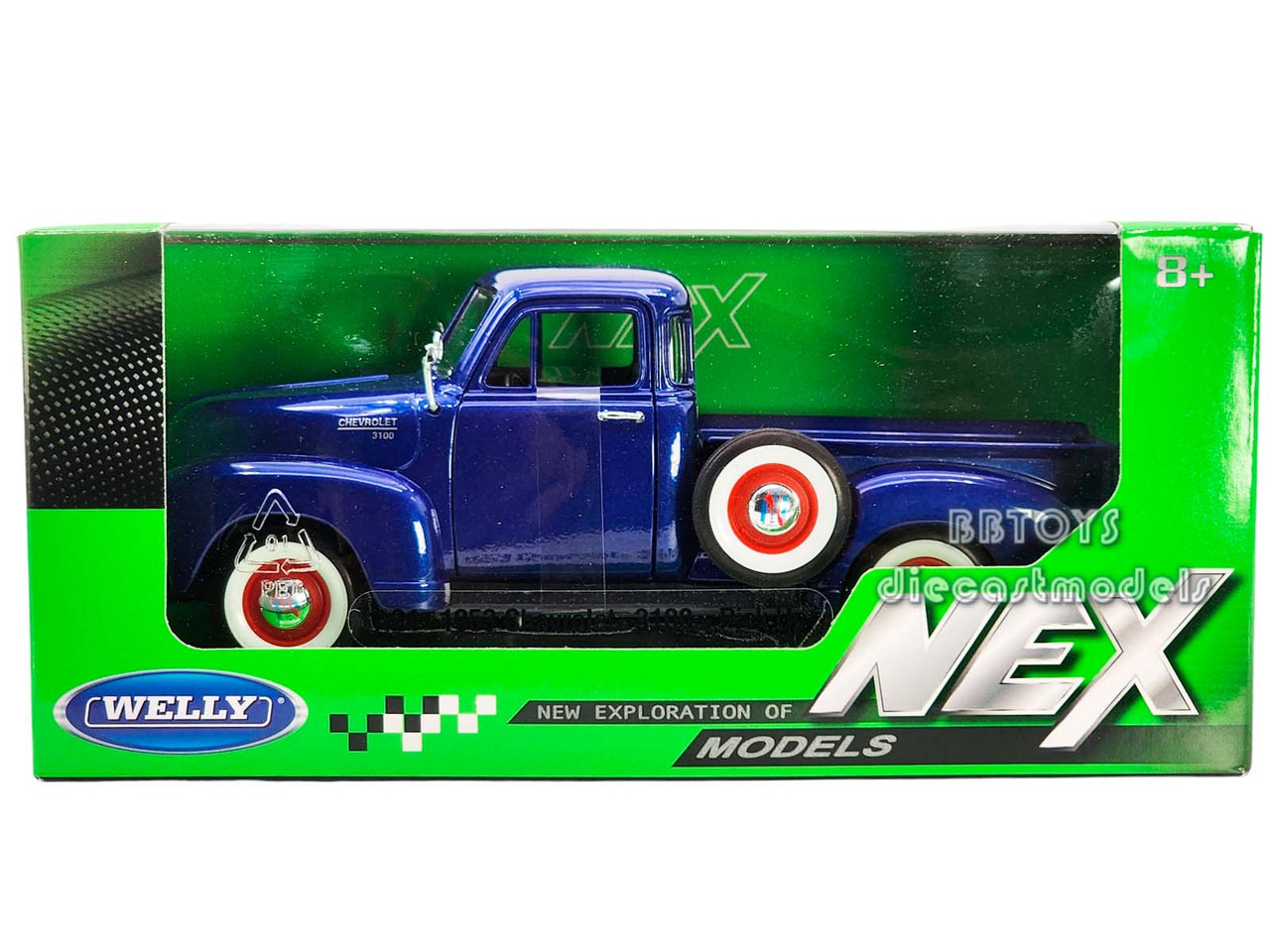 1953 Chevrolet 3100 Pick Up Truck Blue 1/24 Diecast Model Car by Welly