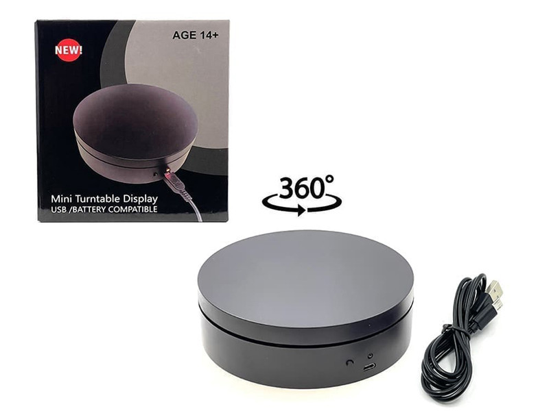 Mini Turntable Rotating Display Stand 4.75" with Black Base for 1/64 ...