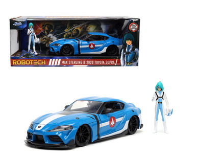 2020 Toyota Supra Blue with Graphics and Max Sterling Diecast Figurine ...