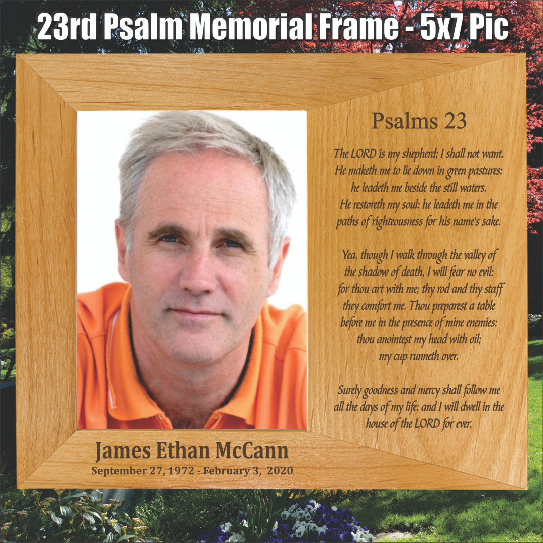 23rd Psalm Personalized Memorial Picture Frame