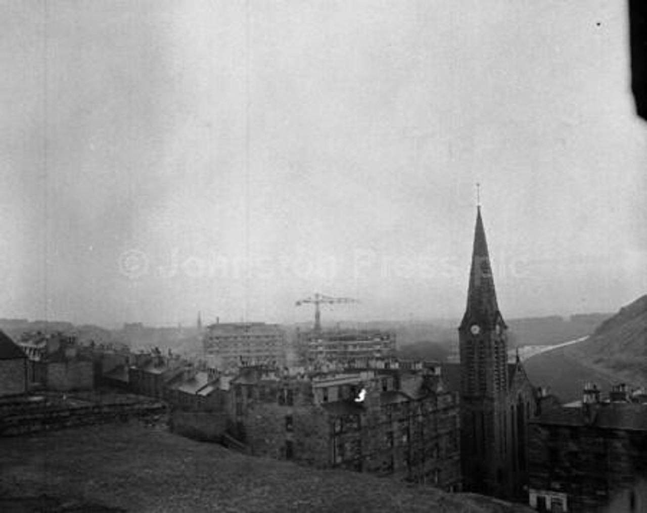 20005373-Edinburgh view from Arthurs Street over the Pleasance after removal of the slums. Flats ...