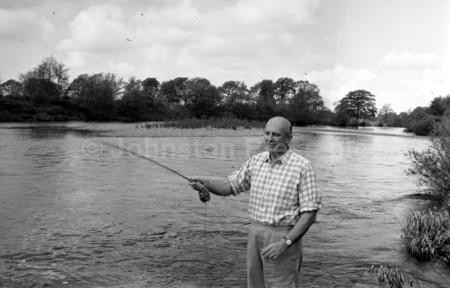 20036730-Colonel William Stirling fishing at Keir House, Bridge of ...