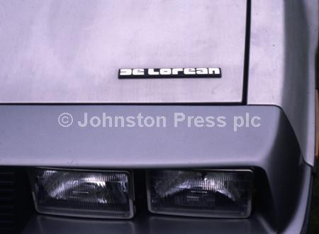 22621657-The bonnet and logo of the De Lorean car. This picture was ...