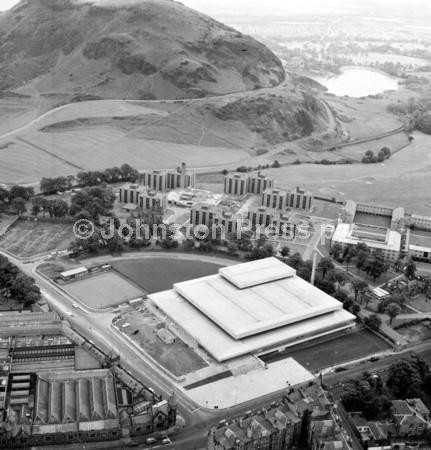 20365038-An aerial view of the Commonwealth Games swimming pool and the ...