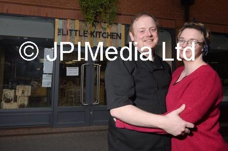 38445688-WIGAN - WORK PLACE 08-01-20 from left, Ryan and Lisa Cunliffe ...