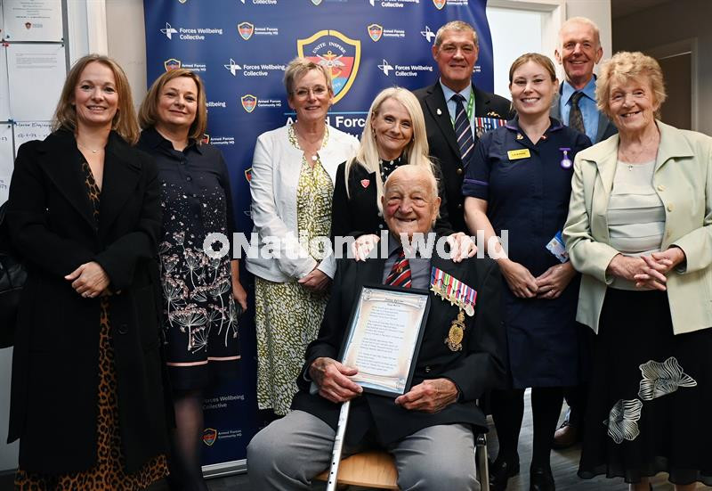 39868052-WIGAN - 29-09-23 D-Day veteran James Belcher, 98, presented ...